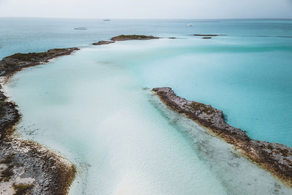 The tropical haven of Shroud Cay is ideal for a winter yacht charter